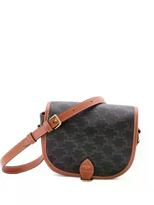 Celine Folco Bag Triomphe Coated Canvas Medium Crossbody Bag
