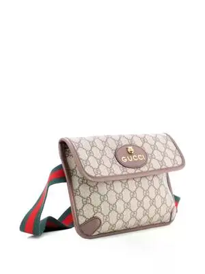 Gucci Neo Vintage Flap Gg Coated Canvas Belt Bag - Brown