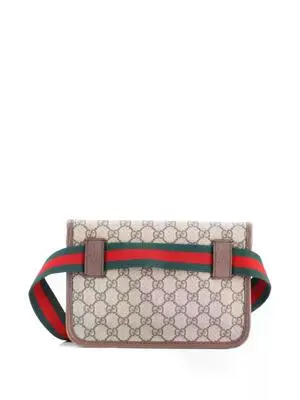 Gucci Neo Vintage Flap Gg Coated Canvas Belt Bag - Brown