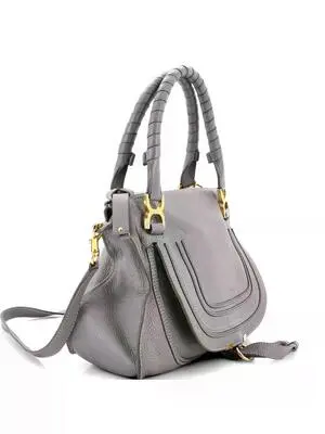 Chloé Marcie Leather Medium Satchel - Grey