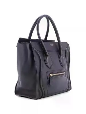 Celine Luggage Smooth Leather Micro Tote Bag - Black