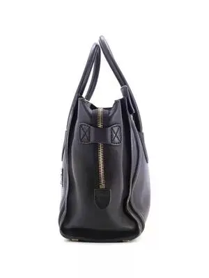 Celine Luggage Smooth Leather Micro Tote Bag - Black