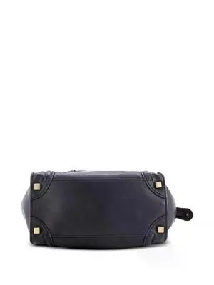 Celine Luggage Smooth Leather Micro Tote Bag - Black