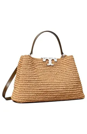 Tory Burch Eleanor Straw Satchel - Honeycomb
