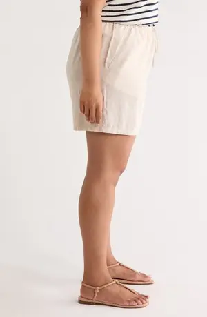 Caslon Linen Blend Drawstring Shorts - Flax