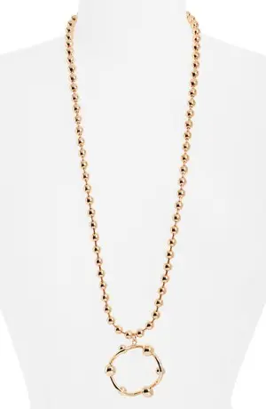OPEN EDIT Long Ball Chain Pendant Necklace - Gold