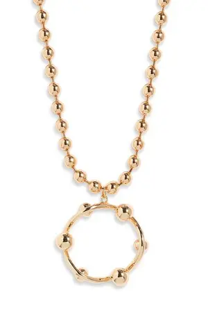OPEN EDIT Long Ball Chain Pendant Necklace - Gold