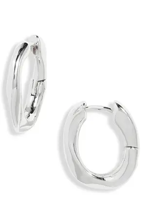 OPEN EDIT Curb Link Hoop Earrings - Silver