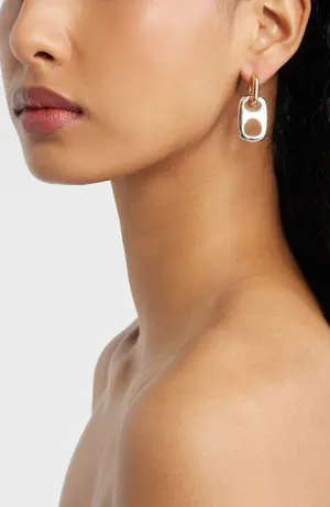 OPEN EDIT Drop Hoop Earrings