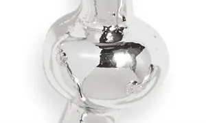 OPEN EDIT Bead Accent Open Earrings - Silver