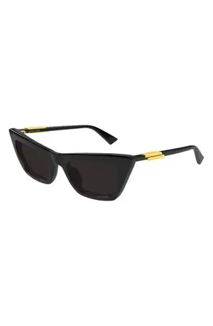 Bottega Veneta 53mm Cat Eye Sunglasses - Black