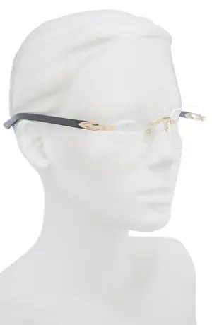 Cartier 54mm Rimless Rectangular Eyeglasses - Gold