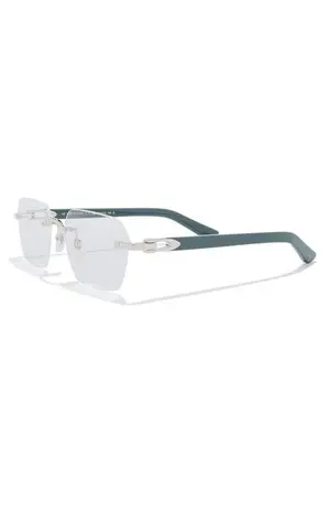 Cartier 54mm Rimless Rectangular Eyeglasses - Silver