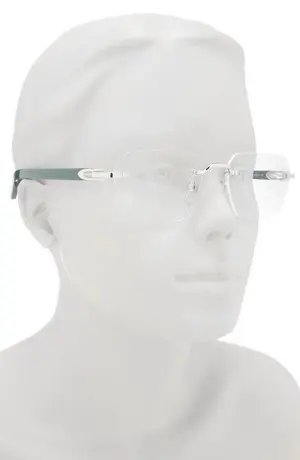 Cartier 54mm Rimless Rectangular Eyeglasses - Silver