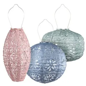 ALLSOP HOME & GARDEN Soji Stella Pastel Multi Shape Solar Lantern 3-pack - Multi Color