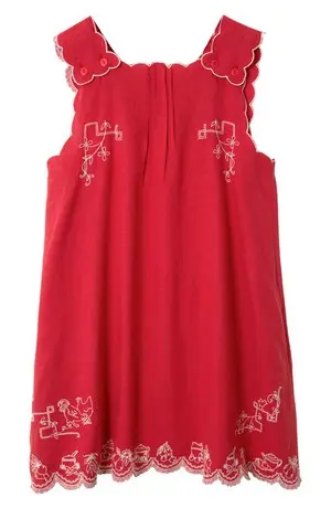 DAMSON MADDER Natalina Embroidered Sleeveless Dress
