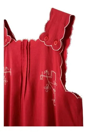 DAMSON MADDER Natalina Embroidered Sleeveless Dress
