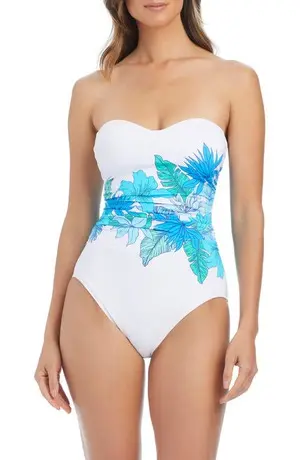 BLEU BY ROD BEATTIE Shirred Bandeau One-piece Swimsuit - Cool