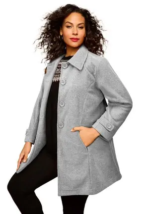 ROAMAN'S Button-up Fleece Jacket - Medium Heather Grey