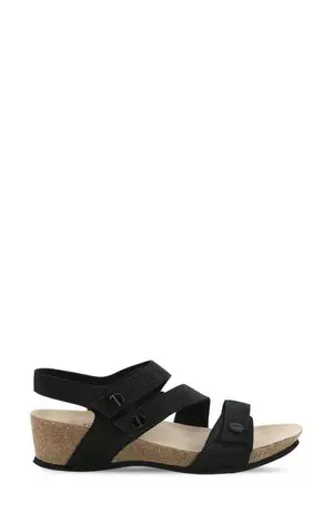 Munro Del Mar Sandal - Black Lizard Suede