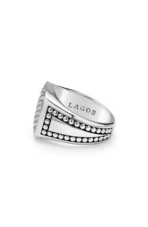 Lagos Anthem Pave Diamond Signet Ring