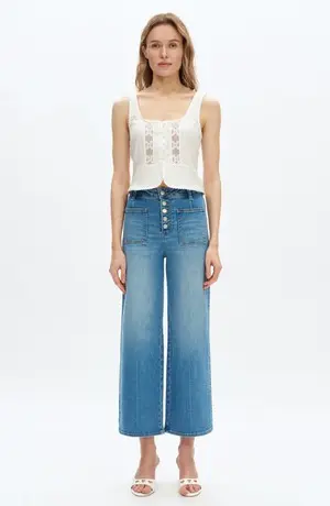 BAYEAS Orson Exposed-button Wide Leg Jeans