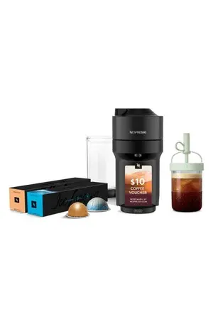 NESPRESSO Vertuo Pop+ Coffee Machine & Iced Coffee Bundle - Black
