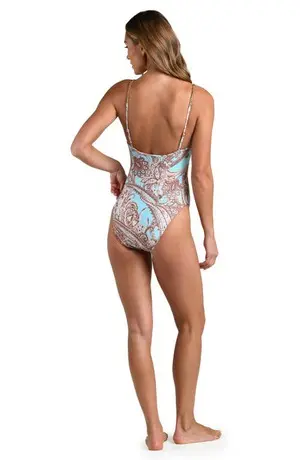 L'AGENCE Paisley One-piece Swimsuit - Blue Multi
