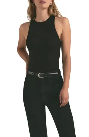 FAVORITE DAUGHTER The Perfect Rib Bodysuit - Black