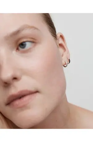 Monica Vinader Essential Lab Grown Diamond Huggie Hoop Earrings - Sterling Silver/diamond