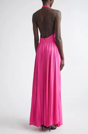 Givenchy Draped Jersey Halter Neck Gown