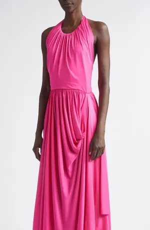 Givenchy Draped Jersey Halter Neck Gown