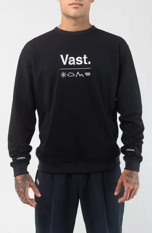 VAST Elements Lightweight Crewneck Sweatshirt - Black