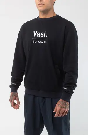 VAST Elements Lightweight Crewneck Sweatshirt - Black