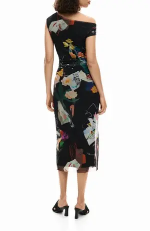 Desigual Floral Print Sleeveless Midi Dress