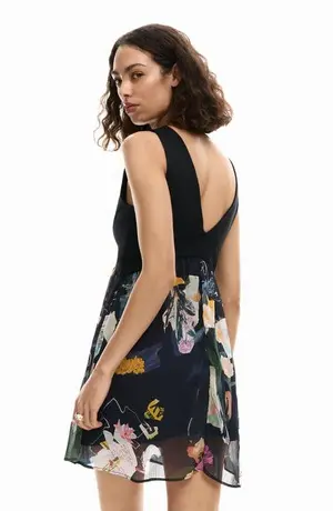 Desigual Floral Print Mini Dress