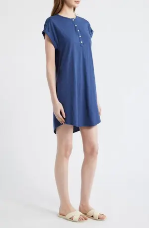 Bella Dahl Placket Cap-sleeve Dress