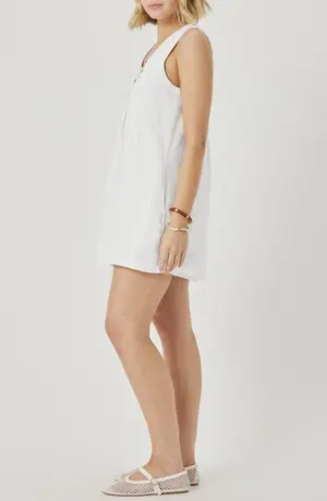 Splendid Stella Pintuck Detail Linen Mini Dress - White