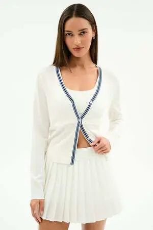 Splits59 Bekah Knit Cardigan - White/indigo