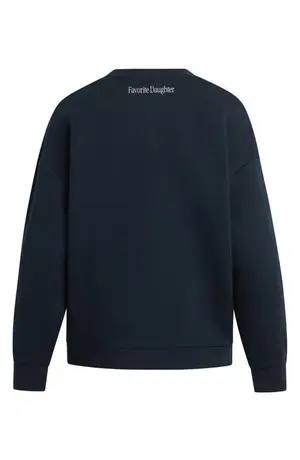 FAVORITE DAUGHTER Favorite Sister Heart Logo Relaxed Fit Sweatshirt - Navy