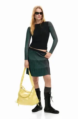 Desigual Plissé Knit Skirt