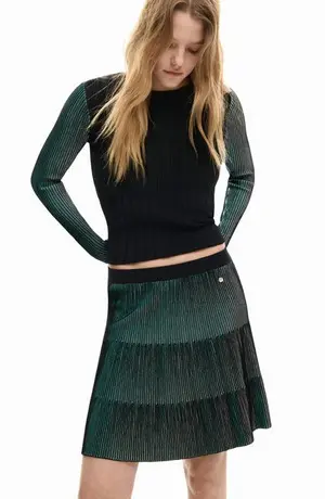 Desigual Plissé Knit Skirt