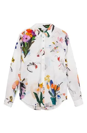 Desigual Floral Print Woven Shirt