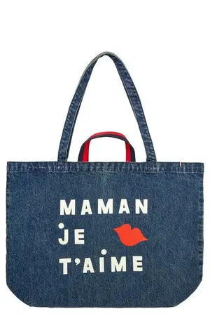 Clare V. Jumbo Denim Tote