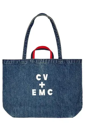 Clare V. Jumbo Denim Tote