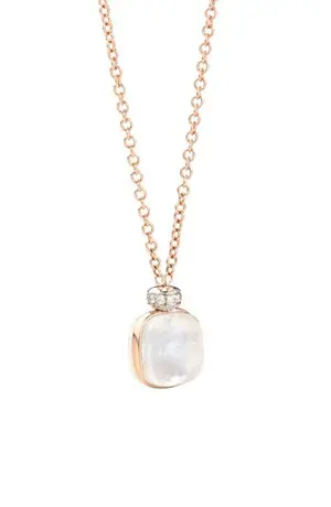 Pomellato Nudo Quartz, Topaz And Diamond Pendant Necklace - Rose Gold/milky Quartz