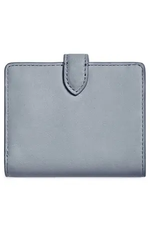 Shinola Small Leather Bifold Snap Wallet - Mist