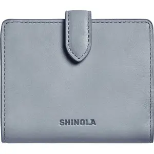 Shinola Small Leather Bifold Snap Wallet - Mist