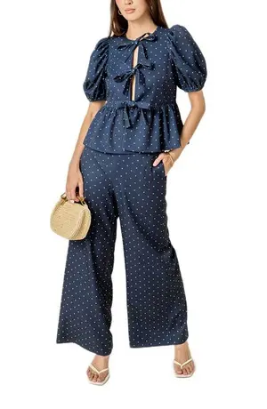 English Factory Polka Dot Wide Leg Pants