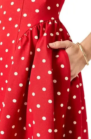 English Factory Dot Sleeveless Flare Midi Dress